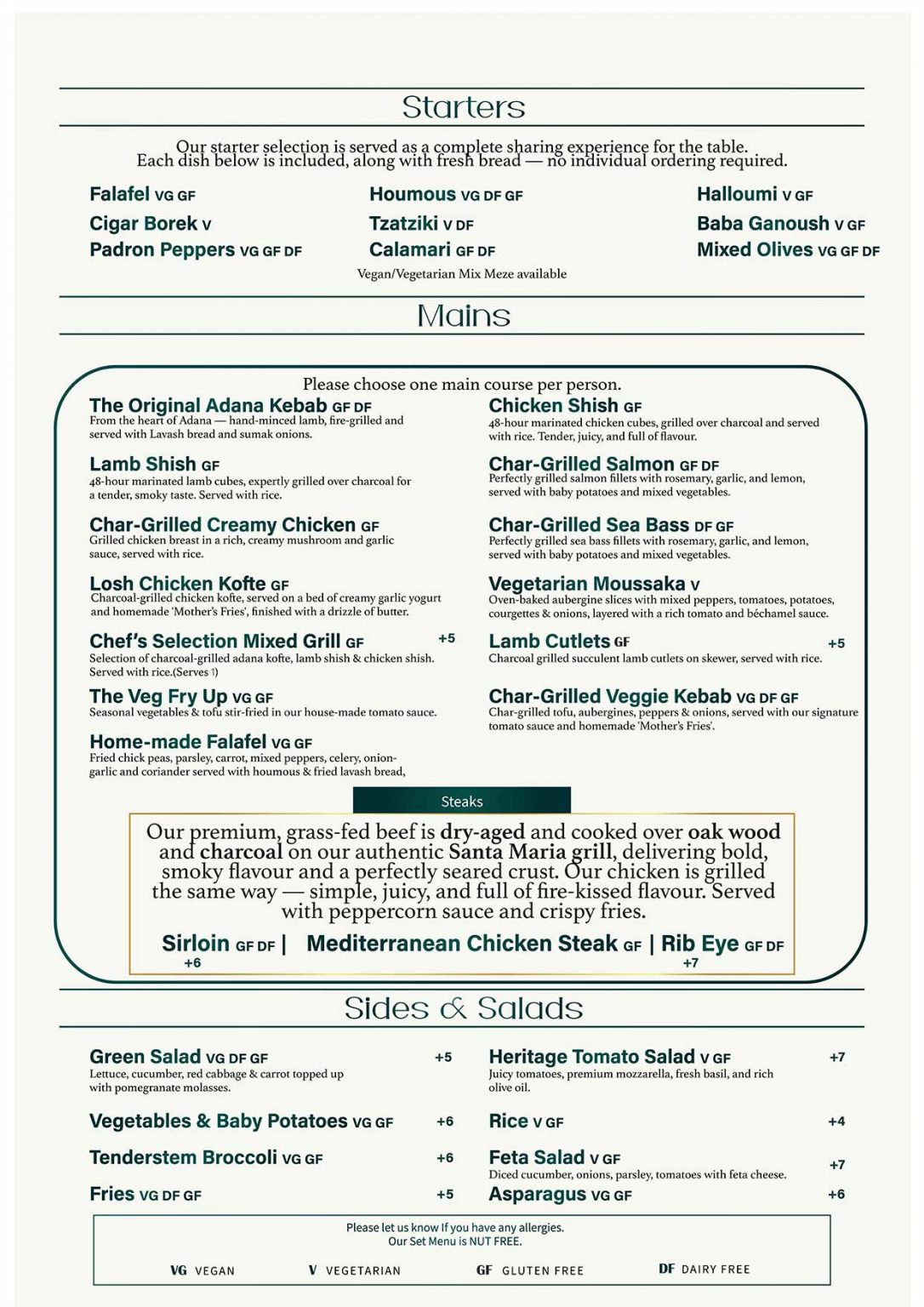 Losh Menus - Losh Bar & Grill